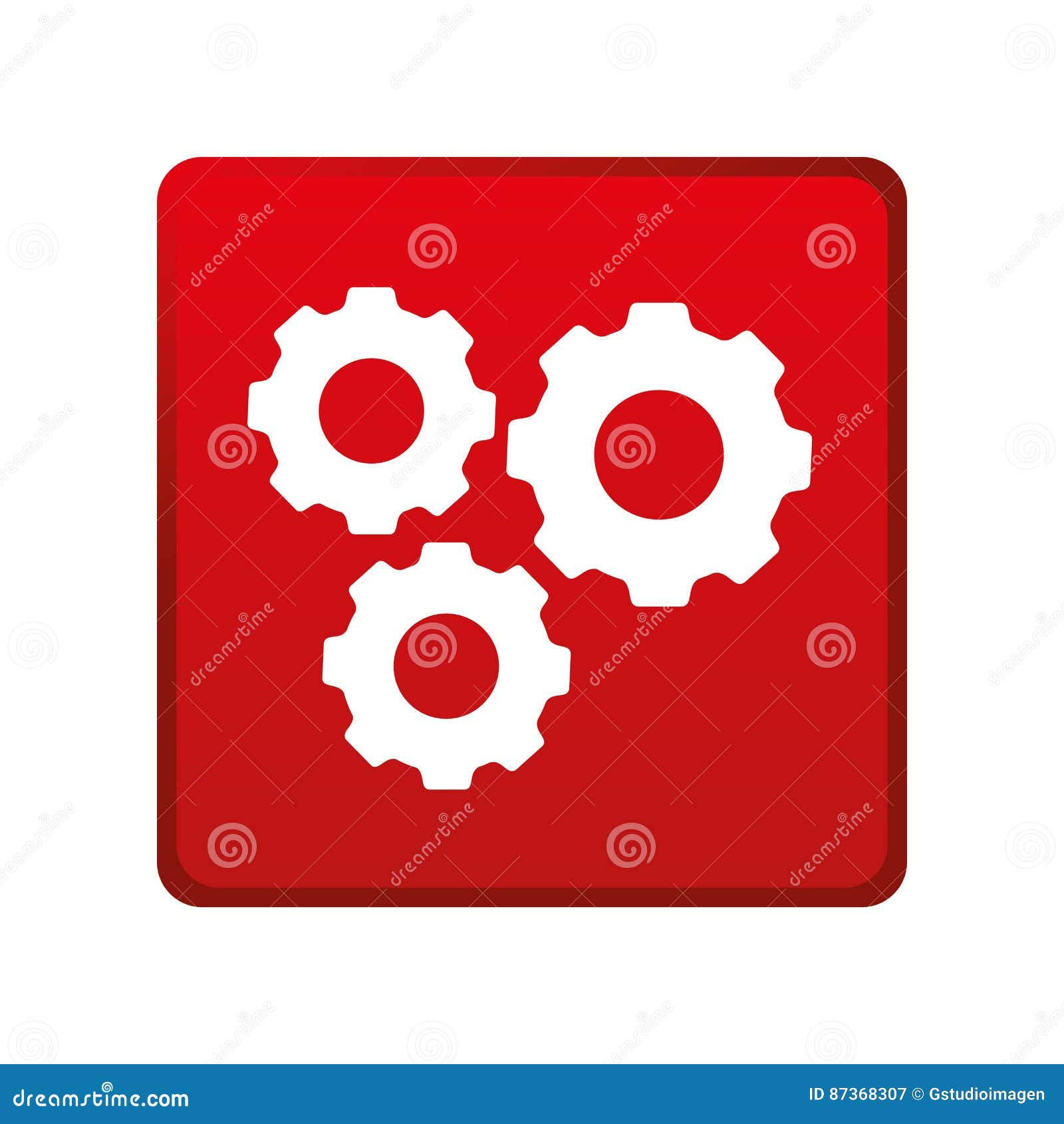 Color Square Emblem with Gear Wheels Stock Vector - Illustration of ...