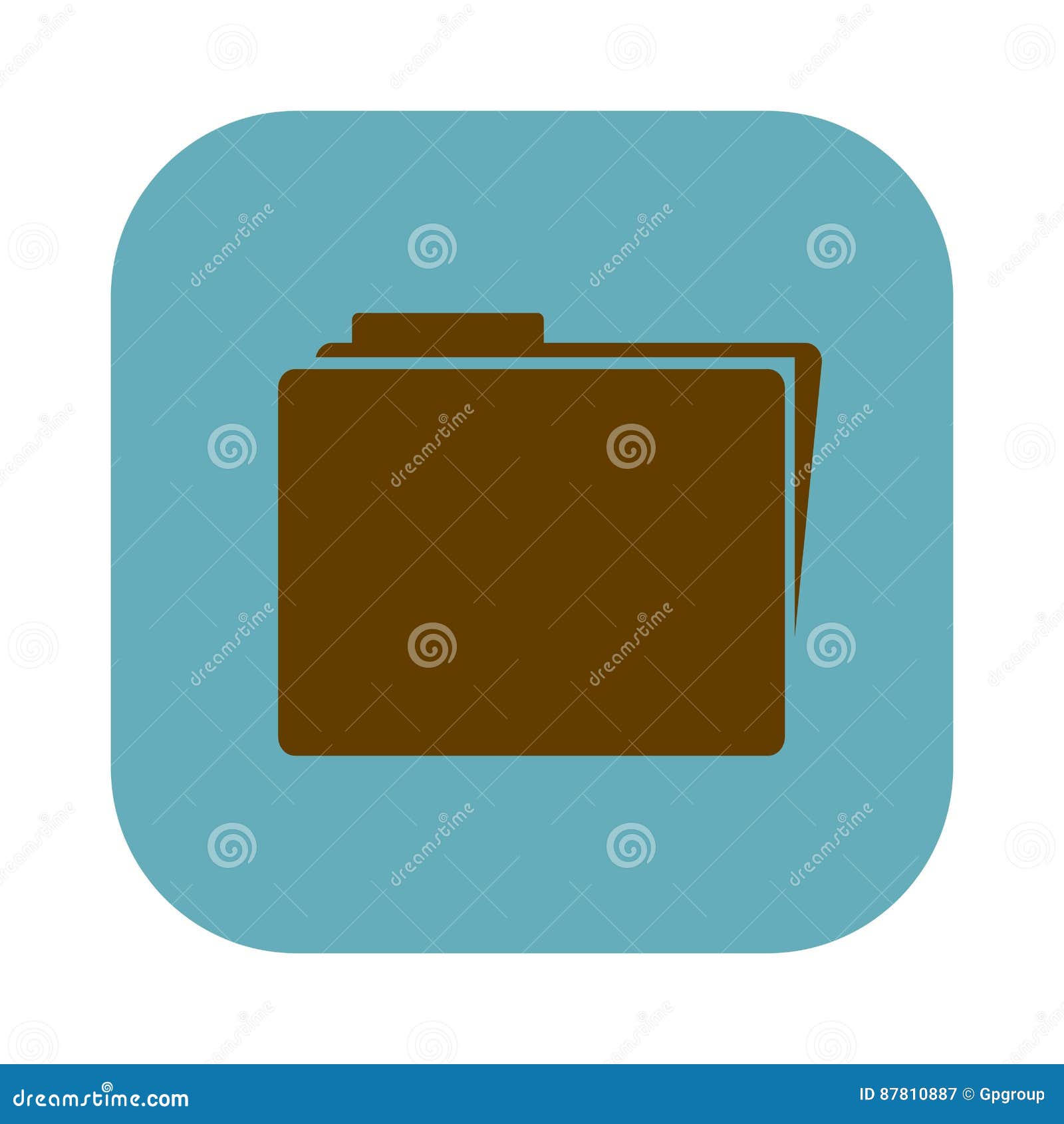 Color Square with Folder Icon Stock Illustration - Illustration of ...