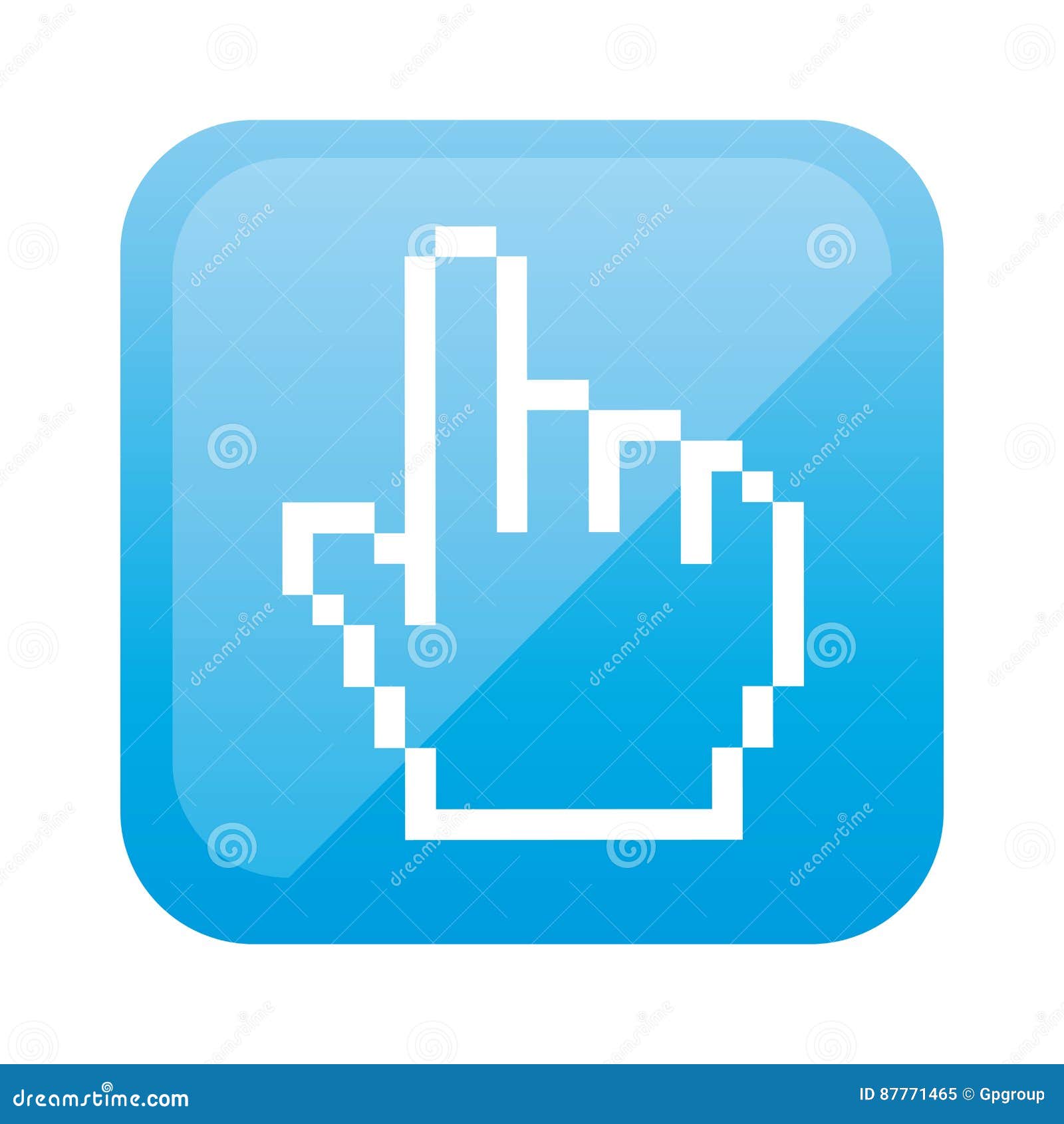 Color Square with Hand Cursor Icon Stock Illustration - Illustration of ...