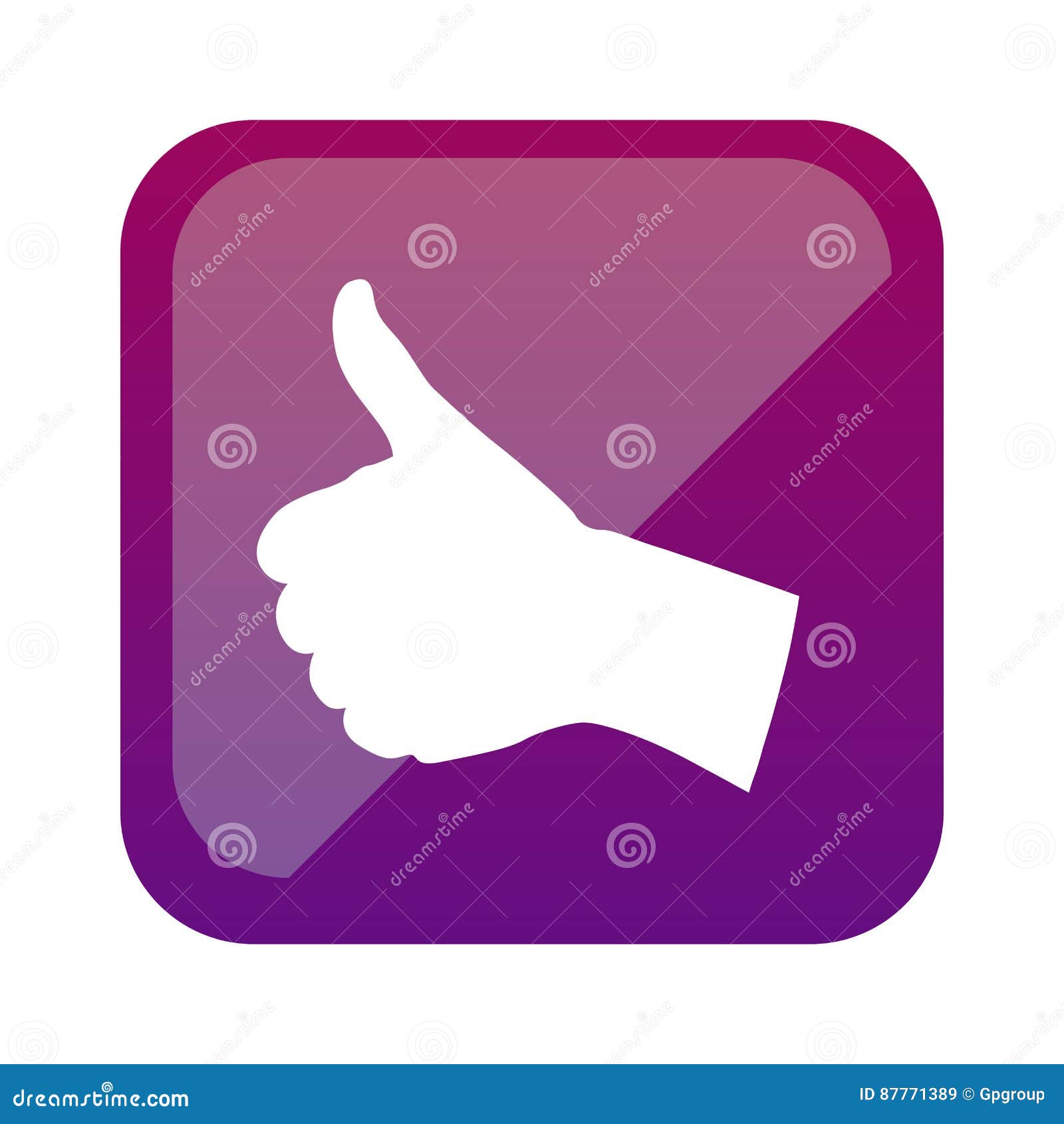 Color Square with Hand Signal Ok Stock Illustration - Illustration of ...