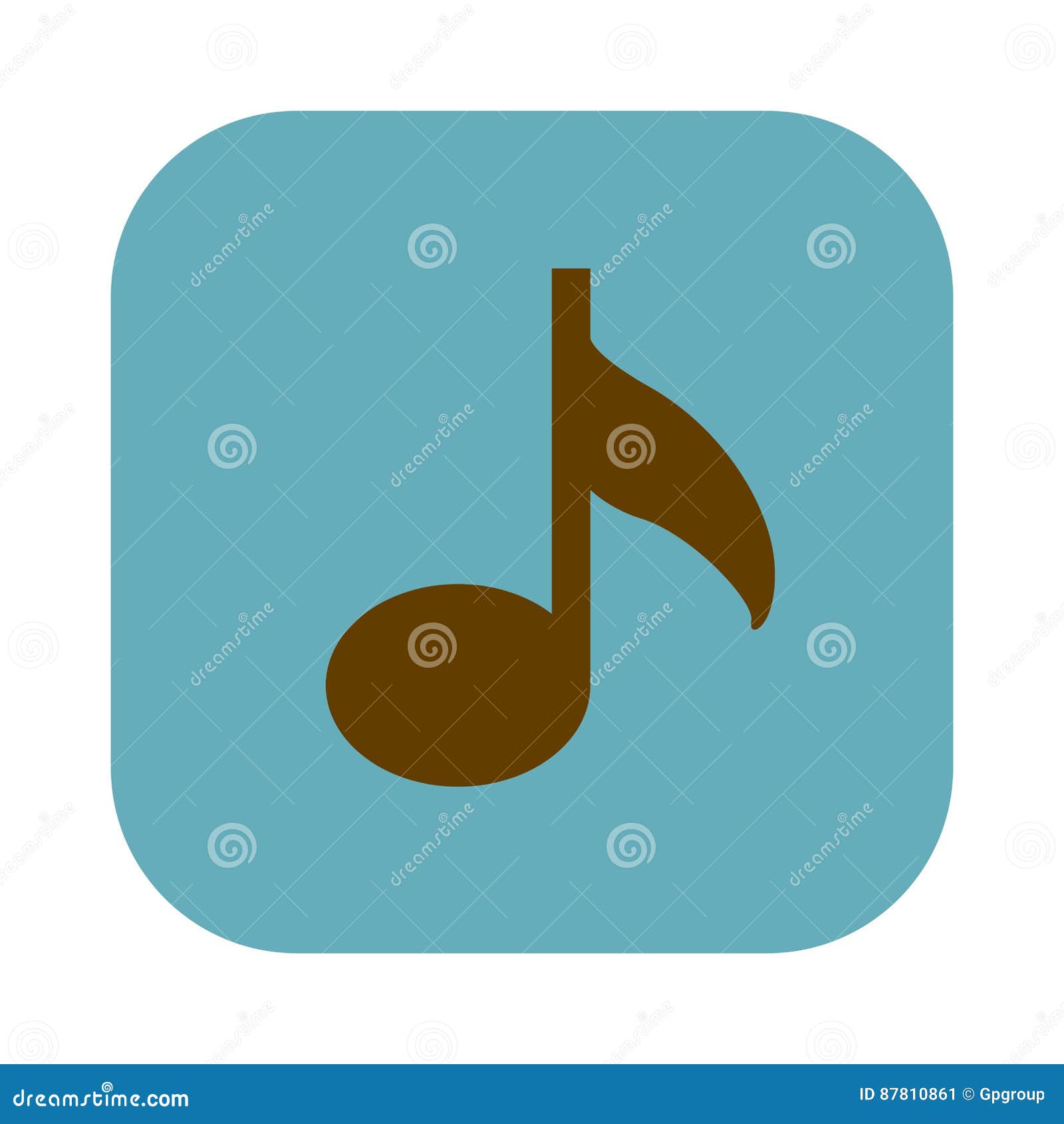Color Square with Musical Note Icon Stock Illustration - Illustration ...