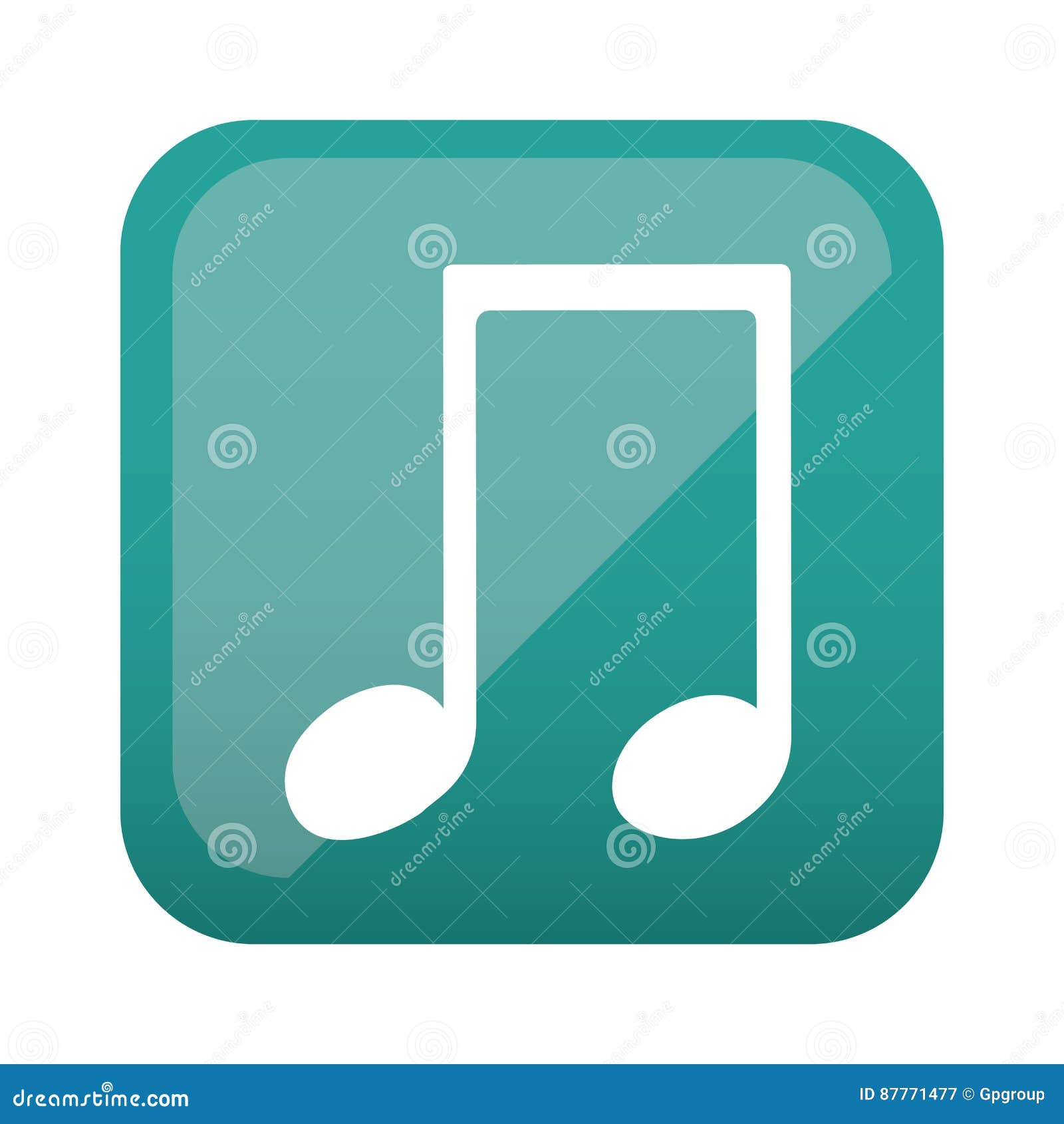 Color Square with Musical Note Stock Illustration - Illustration of ...