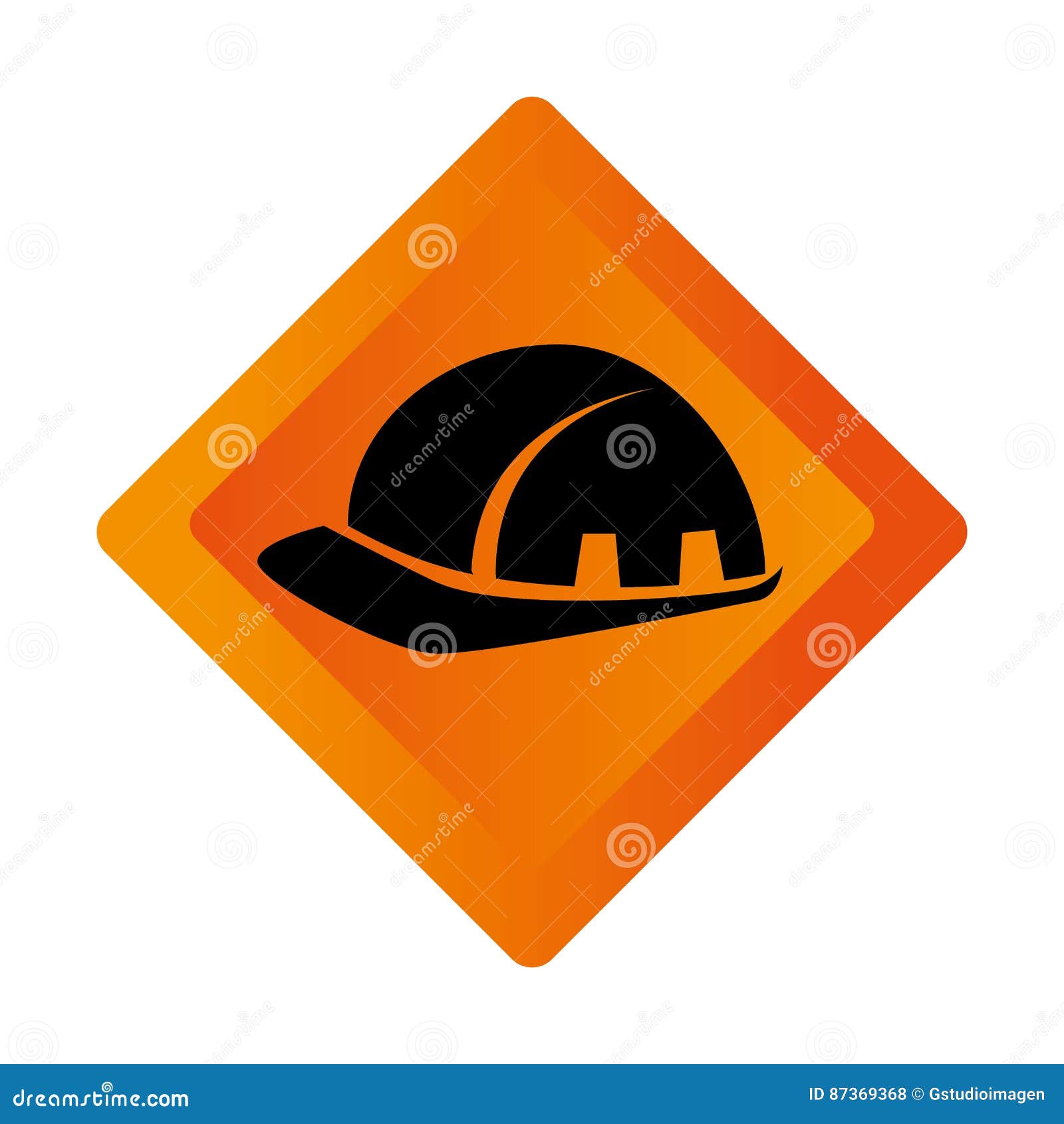 Color Square Road Sign with Helmet Icon Stock Vector - Illustration of ...