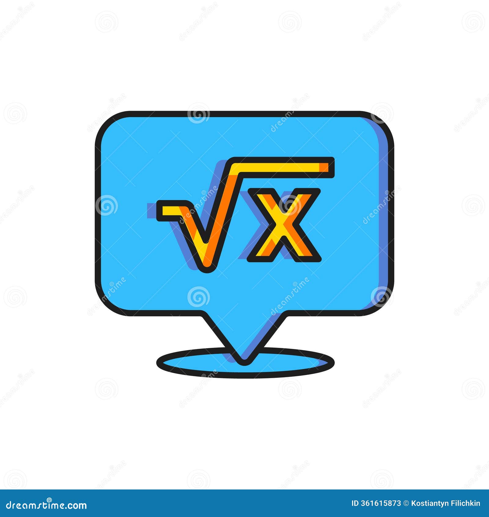 Square Root Of X Axis Icon Black Color Illustration Flat Style Simple Image | CartoonDealer.com ...