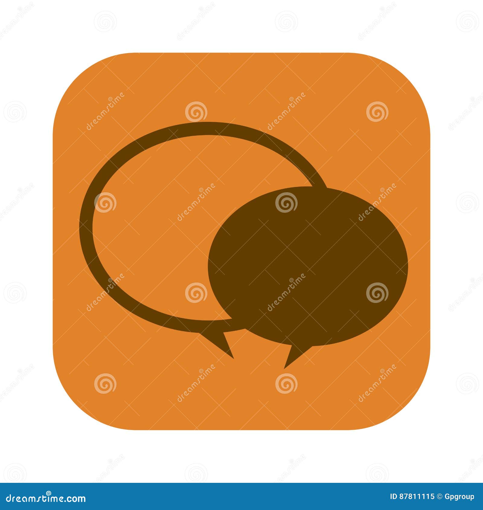Color Square with Speech Bubble Icon Stock Illustration - Illustration ...