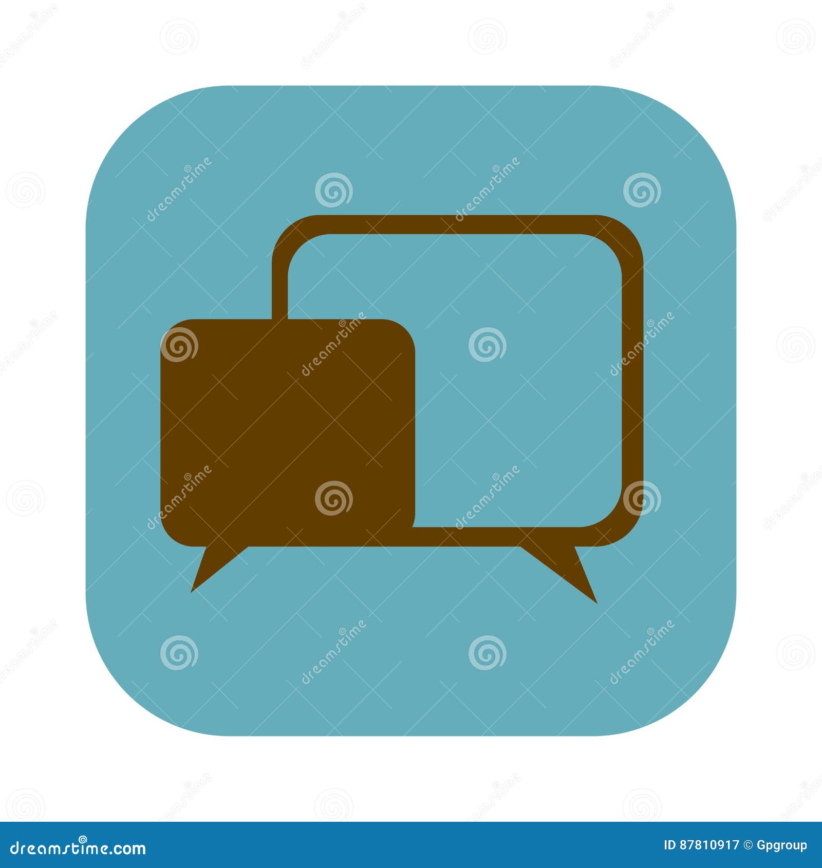 Color Square with Speech Icon Stock Illustration - Illustration of ...