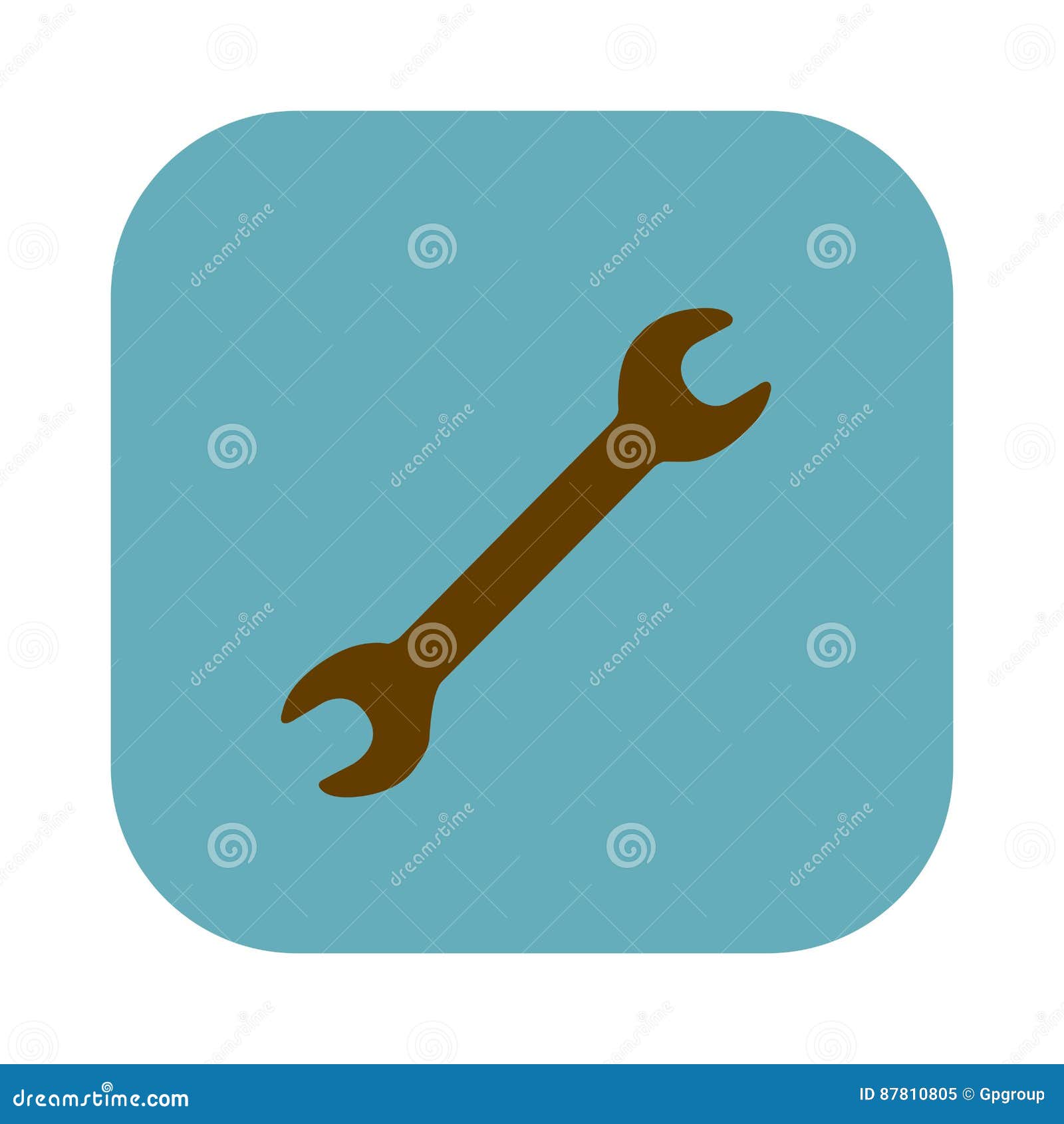 Color Square with Wrench Tool Icon Stock Illustration - Illustration of ...