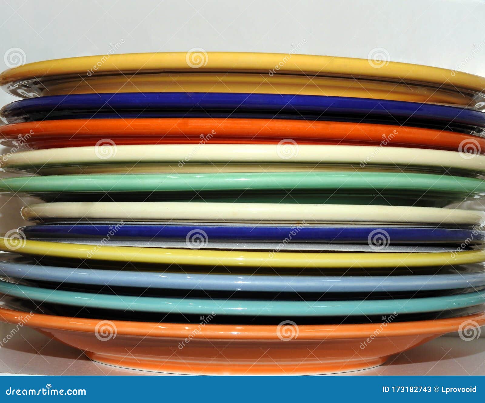 Color Stacked Plates stock image. Image of stacked, plates - 173182743