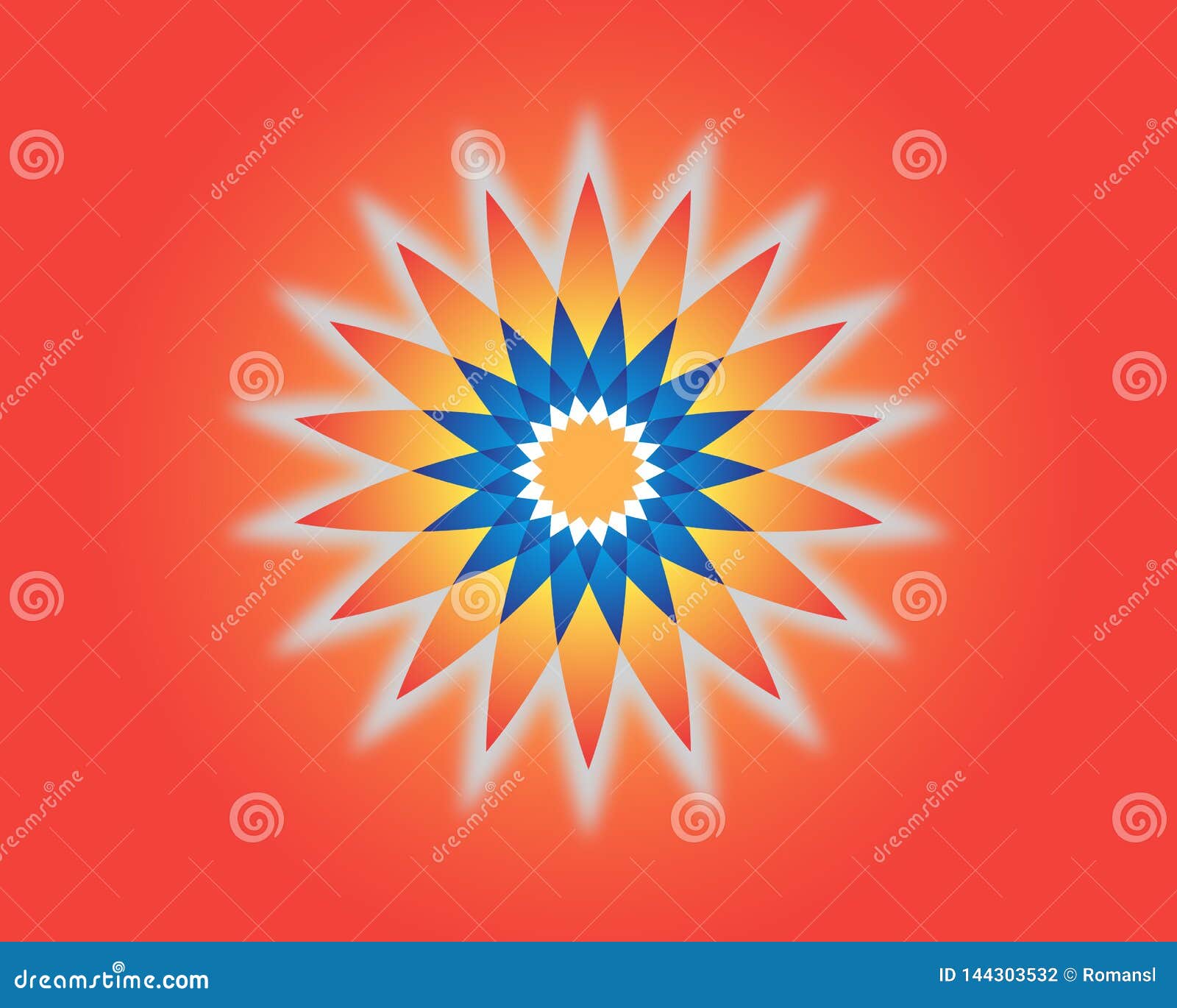 The Color Star on the Red Background. Vector Illustration Stock Vector ...