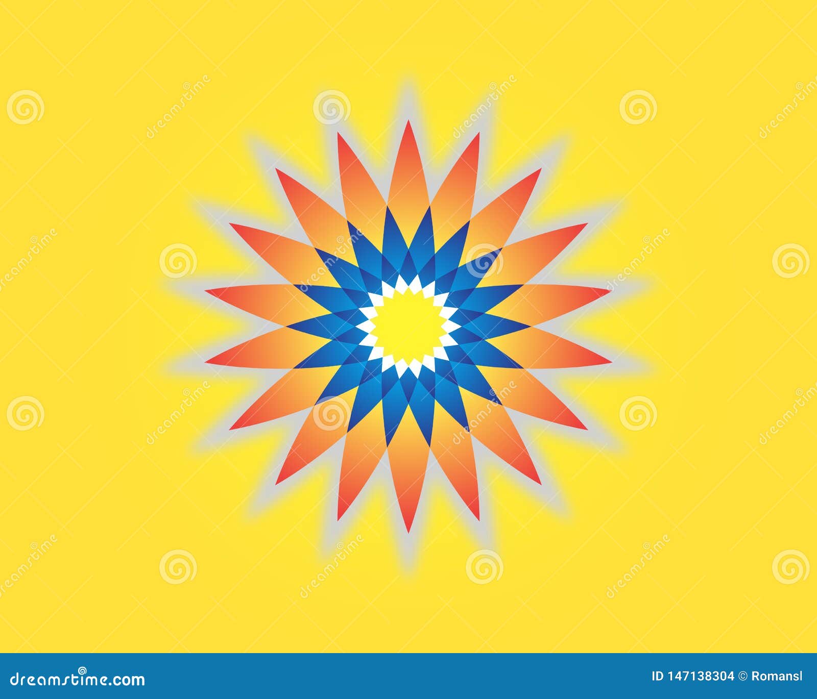 The Color Star on the Yellow Background. Vector Illustration Stock ...