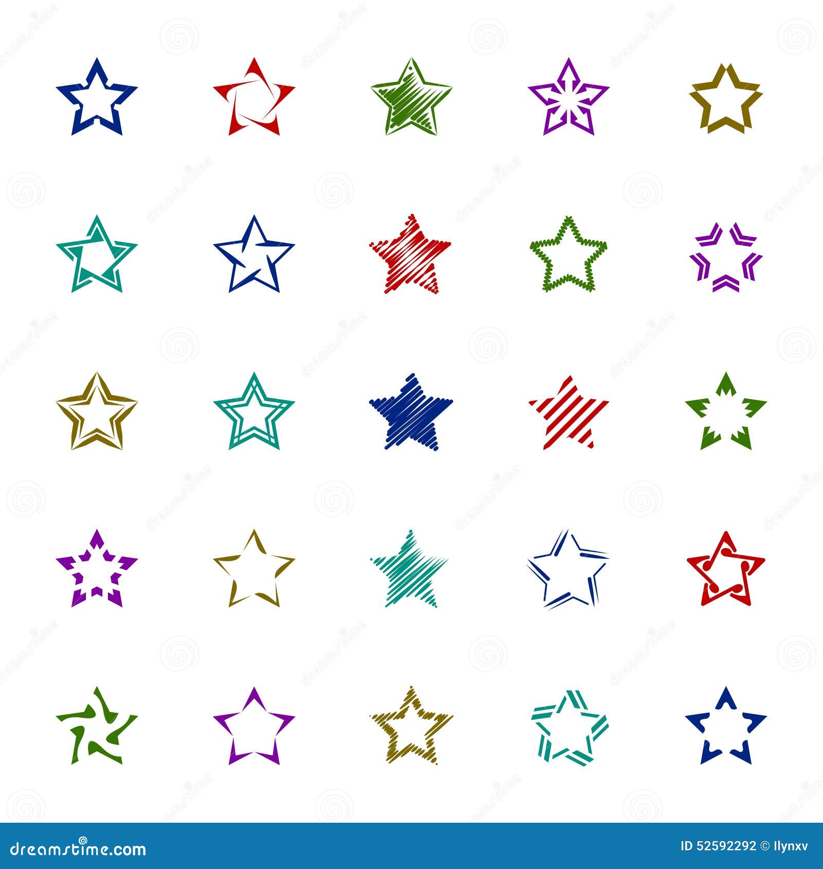 Color stars icons stock vector. Illustration of shape - 52592292