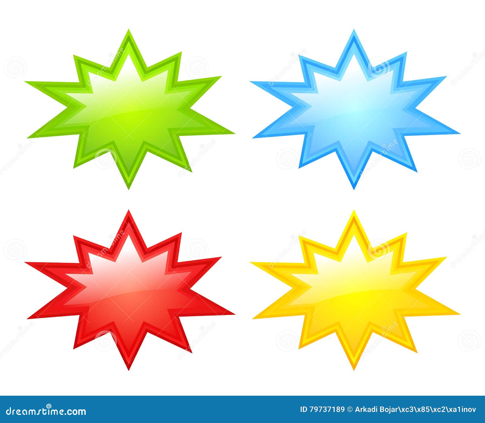 Stars Icons Set Vector Illustration. Assorted Symbols. | CartoonDealer ...