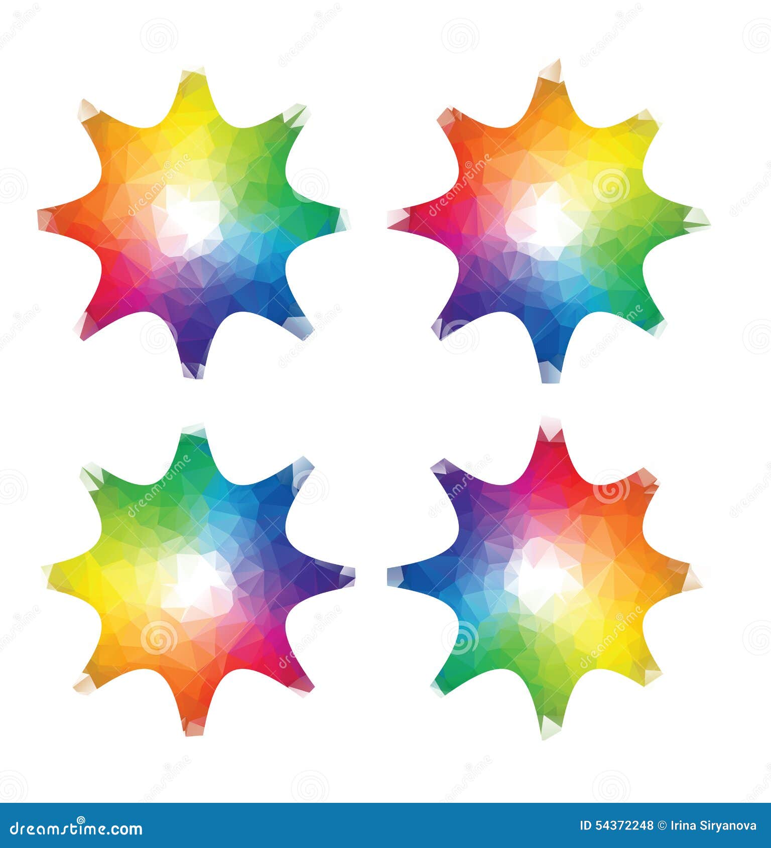 Color Stars, Spectrum in Triangle Style Stock Vector - Illustration of ...