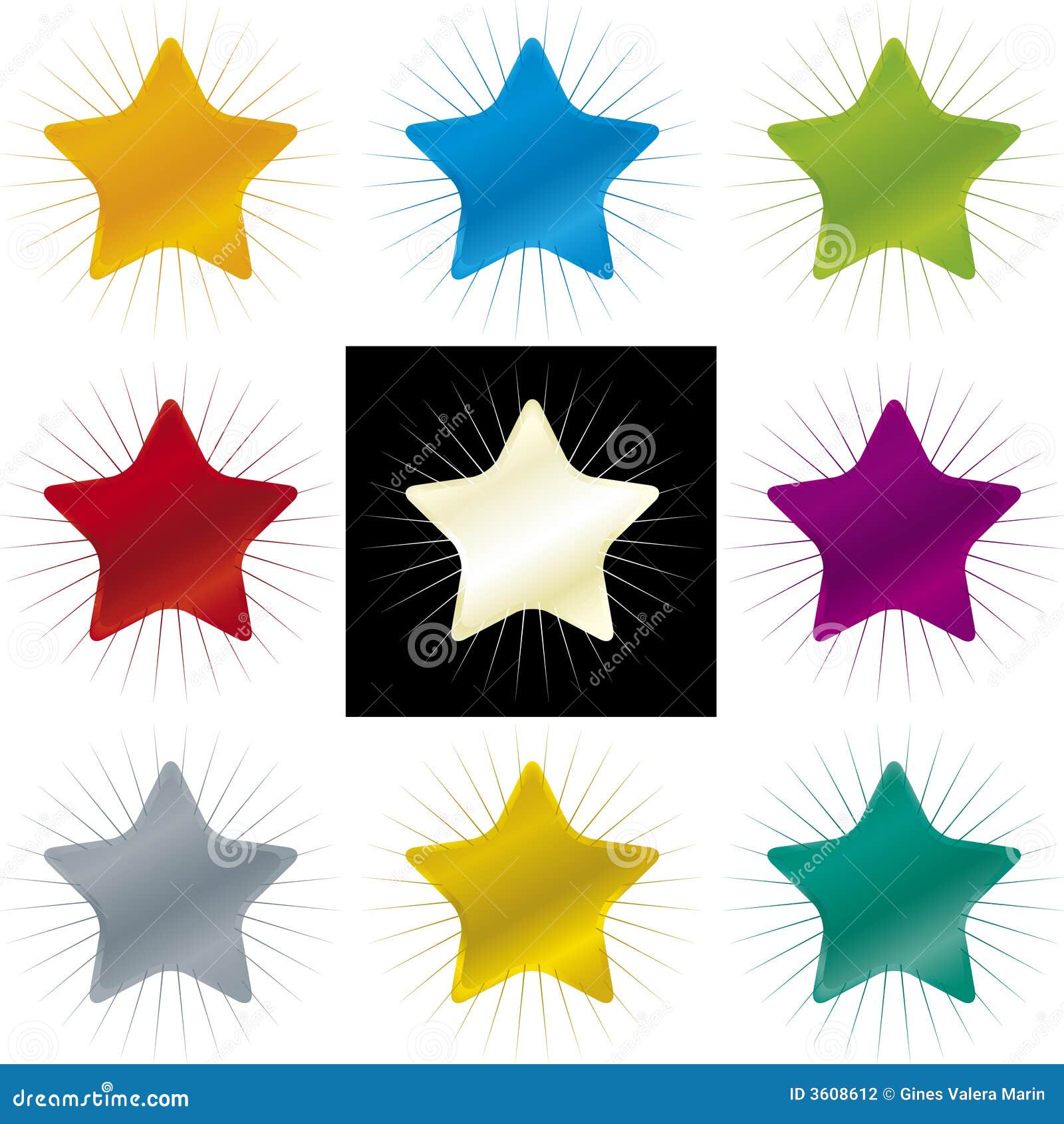 Color stars (vector) stock vector. Illustration of symbol - 3608612