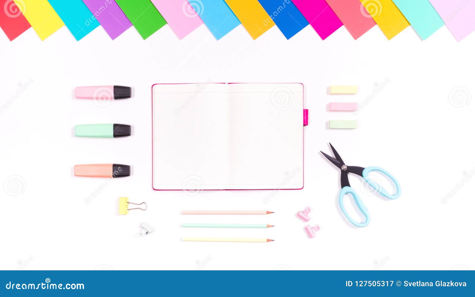 Color stationery set stock image. Image of copy, creative - 127505317