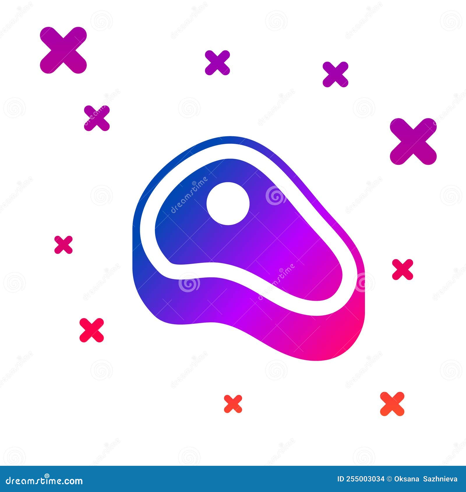 Color Steak Meat Icon Isolated on White Background. Gradient Random Dynamic Shapes Stock ...