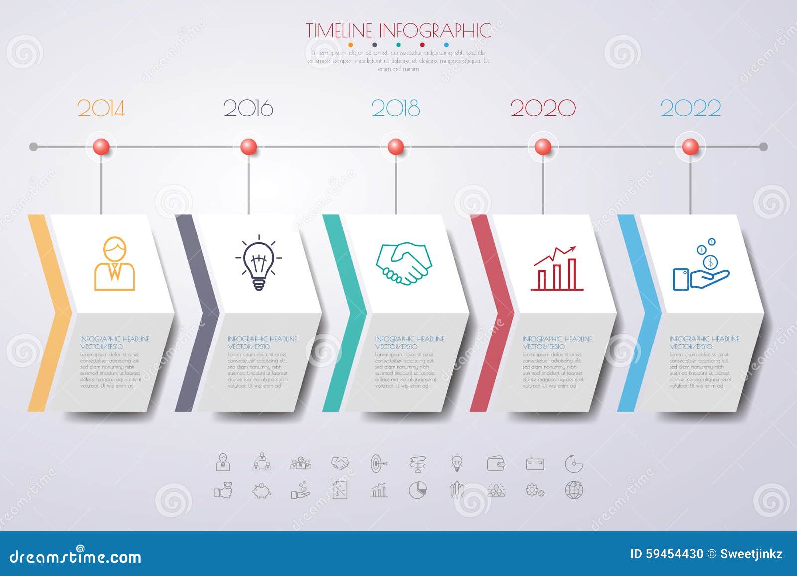 Color Step Design Clean Number Timeline Template/graphic or Webs Stock ...