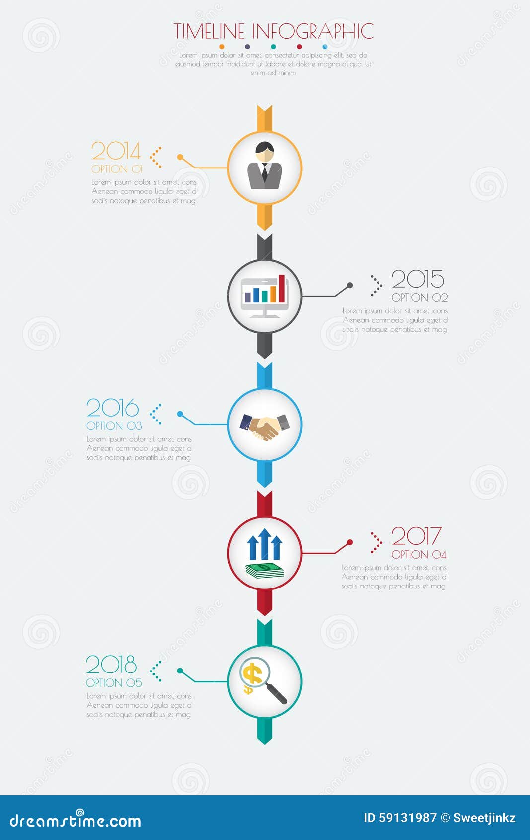 Color Step Design with Colour Icon Timeline Template/graphic or Stock ...