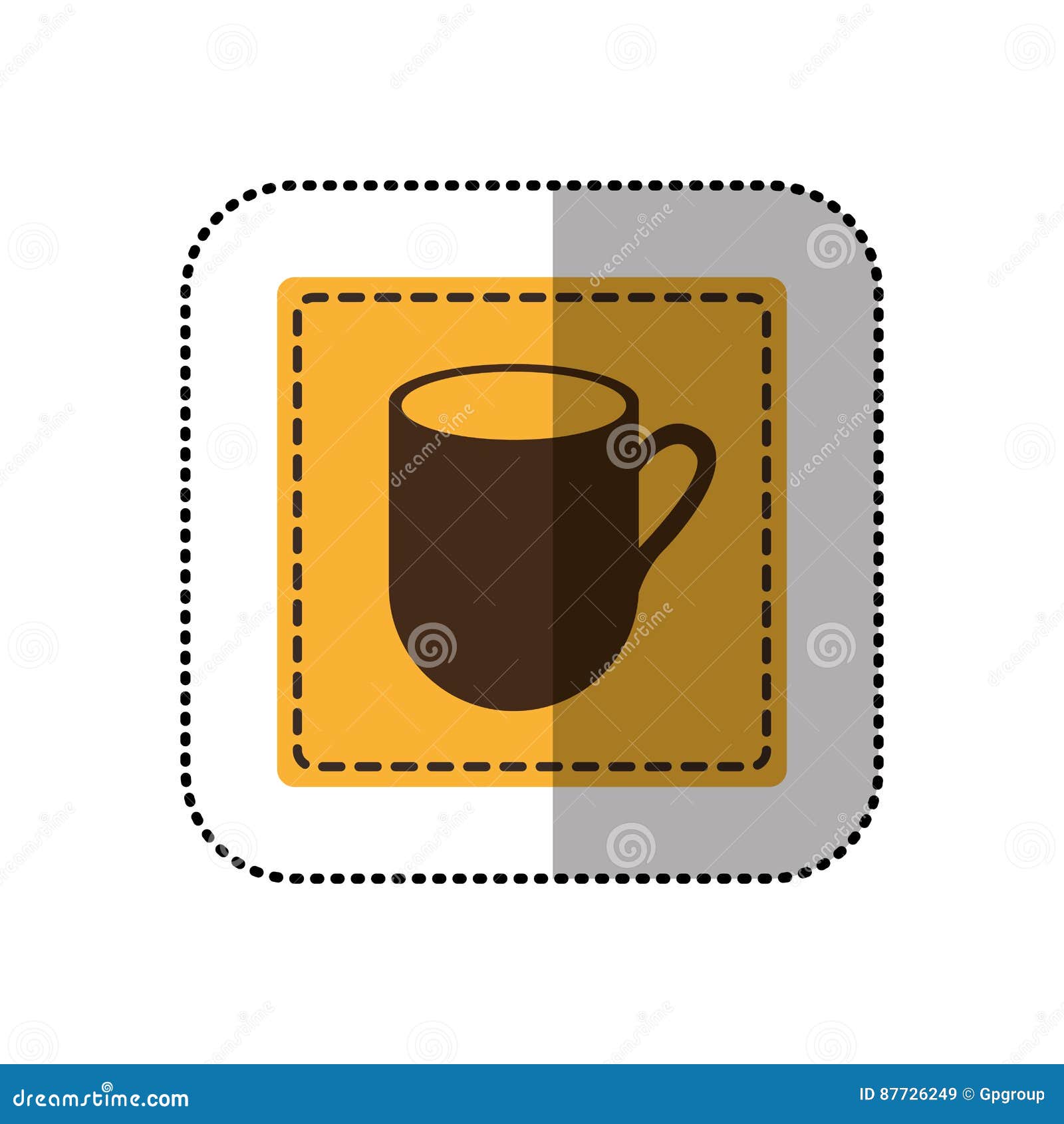 Color sticker cuppa icon stock illustration. Illustration of beverage ...