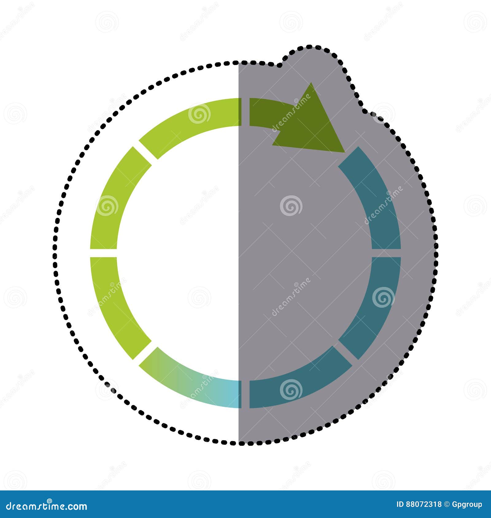 Color sticker cycle icon stock illustration. Illustration of chart ...