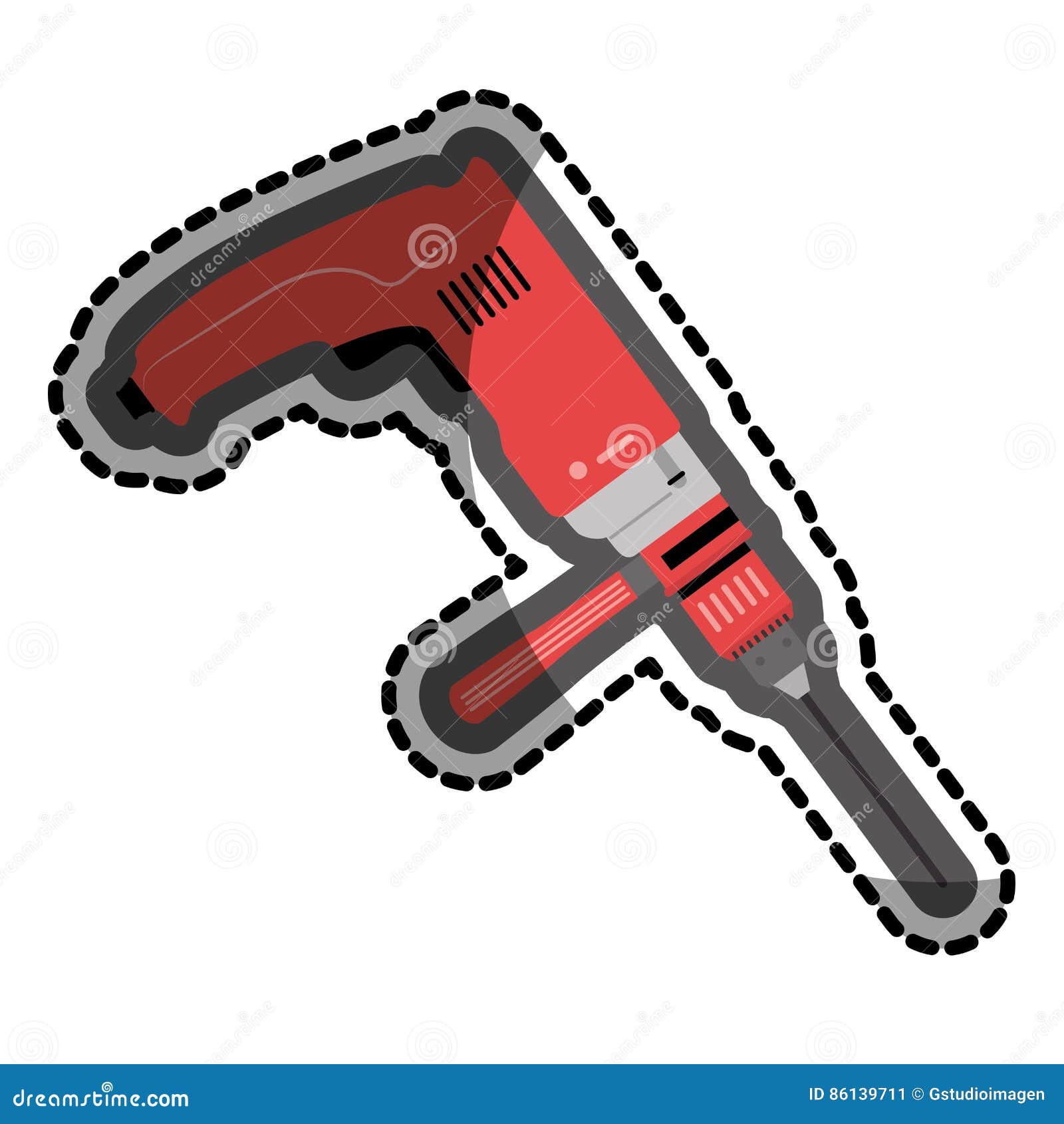 Color Sticker with Drill Tool Stock Vector - Illustration of equipment ...