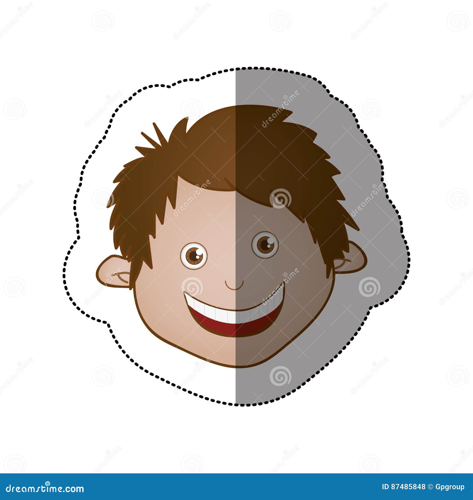 Sticker Face Boy Icon Stock Image | CartoonDealer.com #87484939