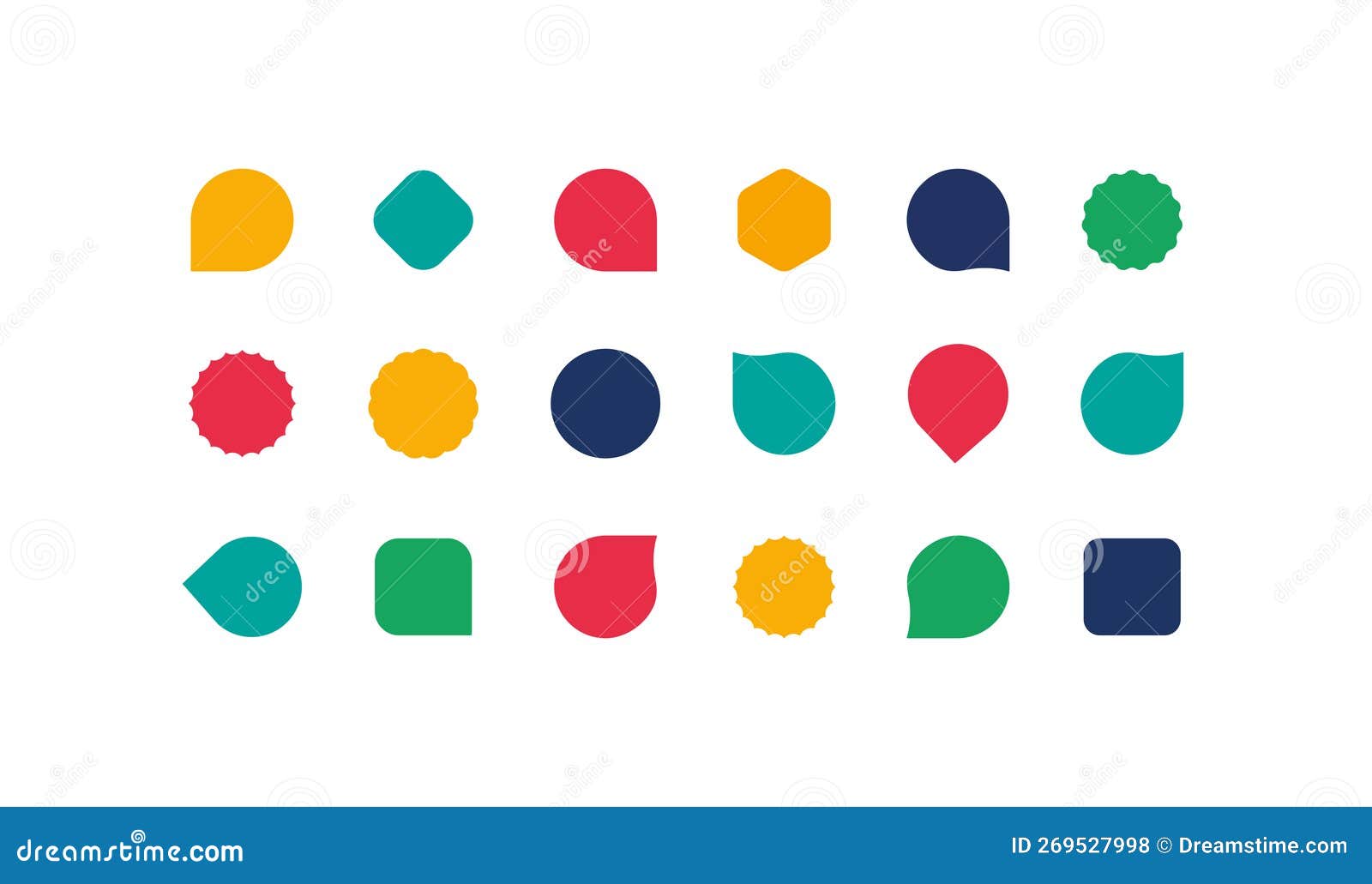 Color Sticker Icon Set. Badges Vector Stock Vector - Illustration of ...