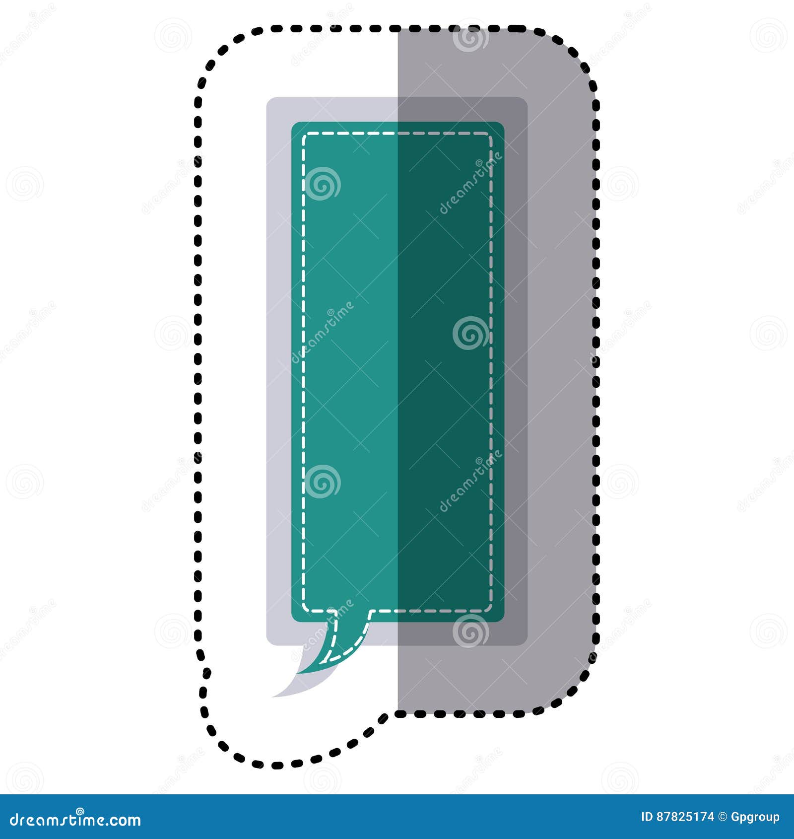 Color Sticker Large Rectangle Frame Callout Dialogue Stock Illustration ...