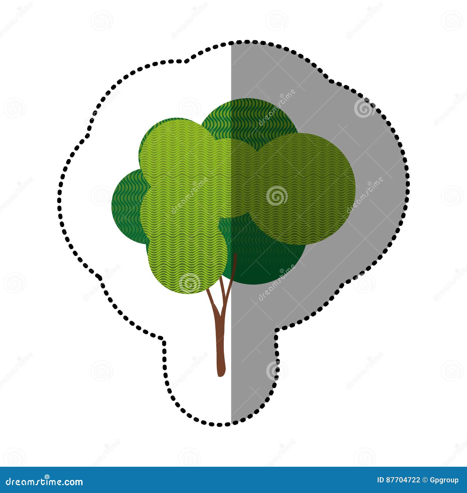 Color Sticker Set of Abstract Tree Icon Stock Illustration ...