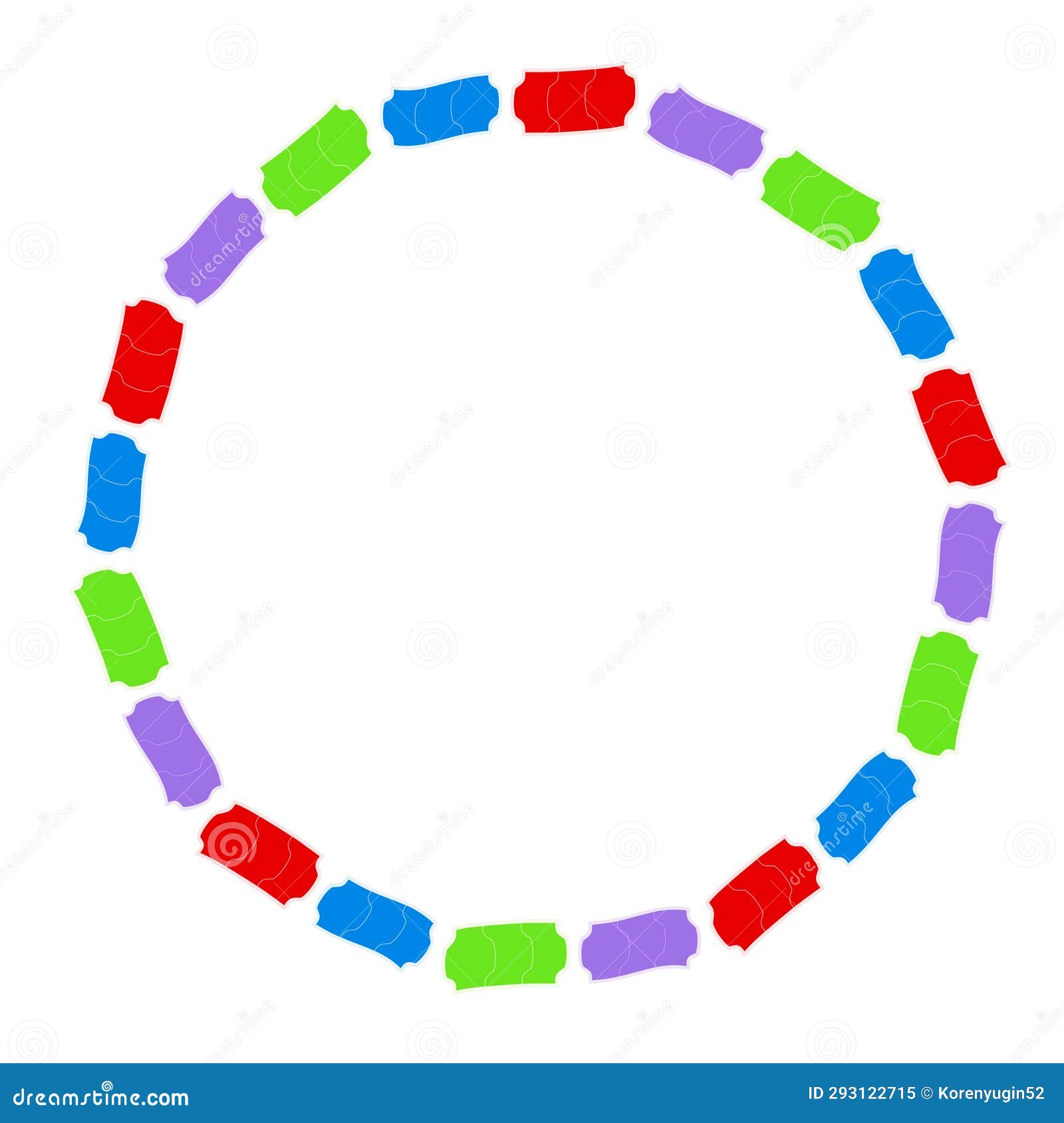 Color Sticker Tag Label Art Drawn Round Frame Stock Vector ...