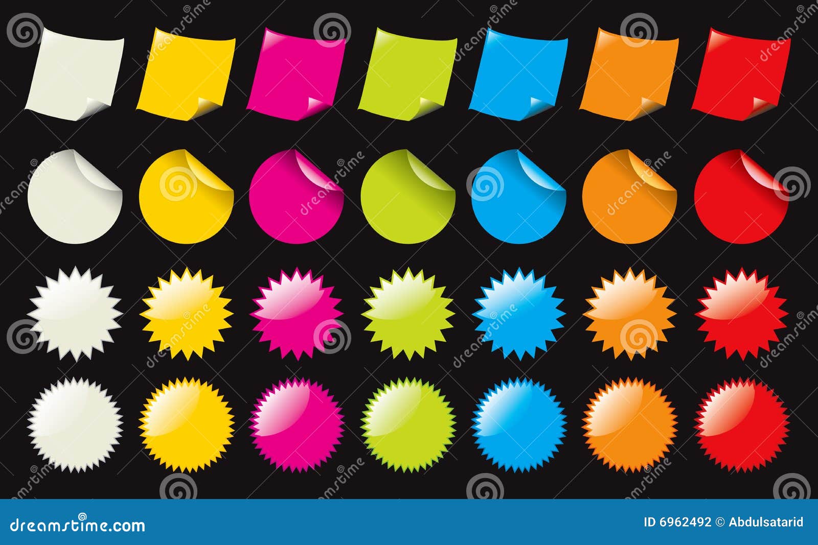 Color stickers stock vector. Illustration of button, green - 6962492