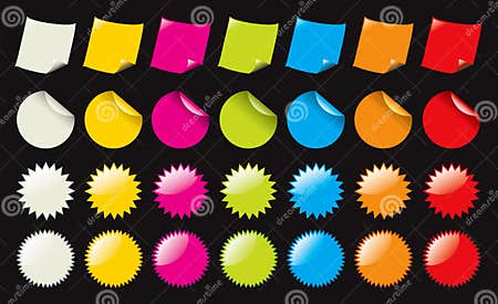 Color stickers stock vector. Illustration of button, green - 6962492