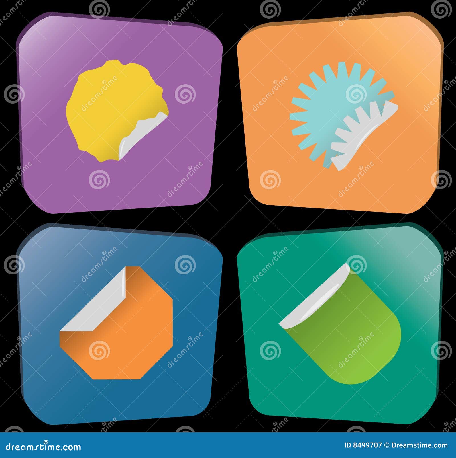 Color stickers stock vector. Illustration of sticker, blank - 8499707