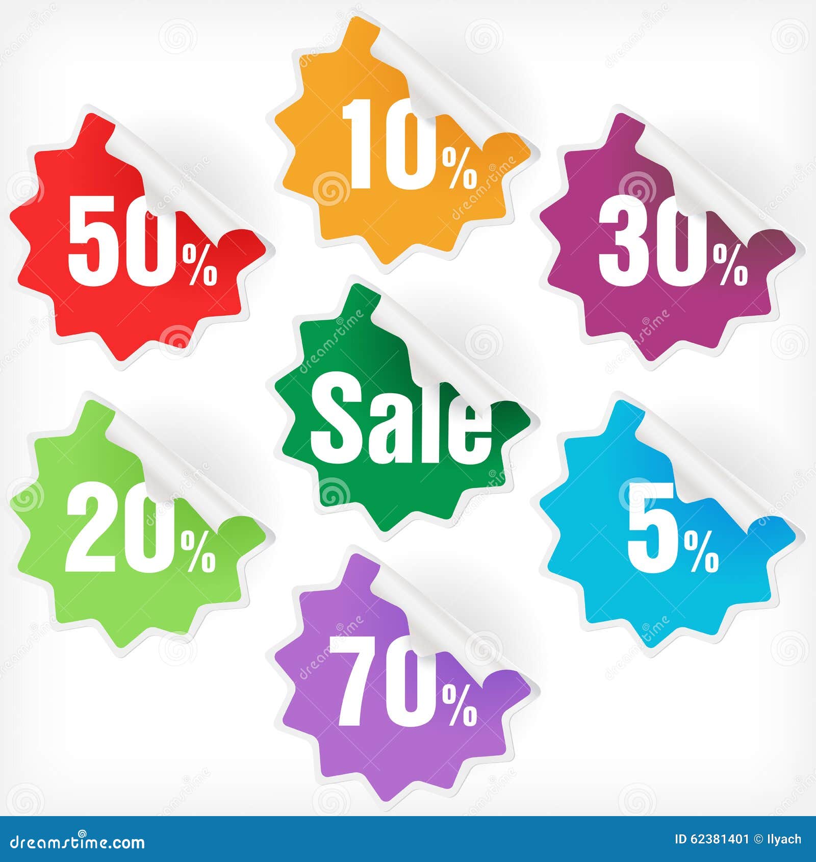 Color Stickers Tags for Any Promotion Stock Illustration - Illustration ...