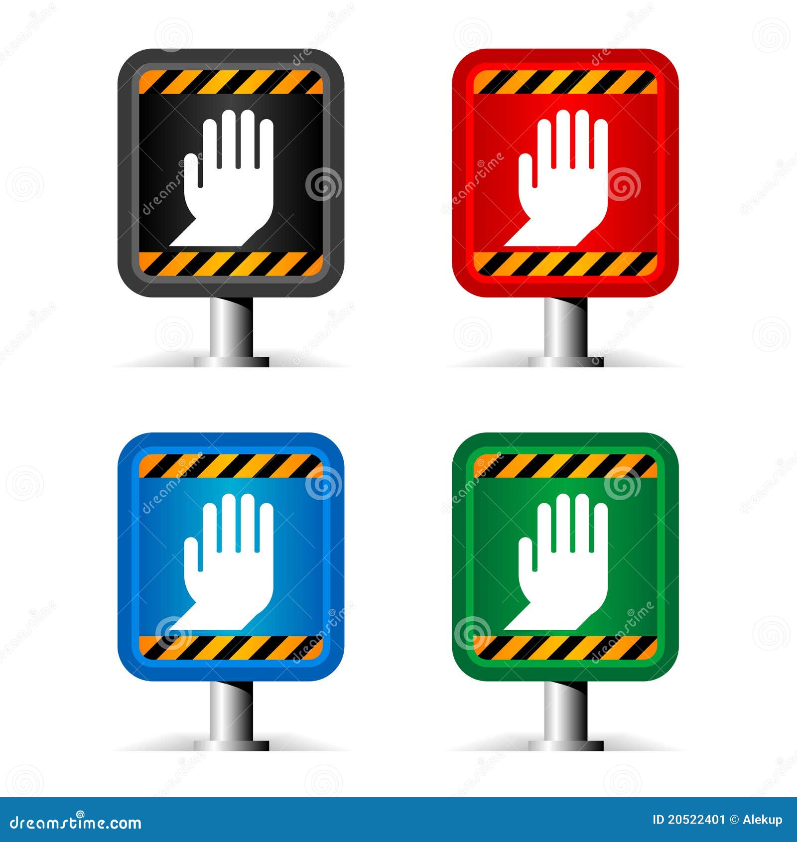 Color stop signs stock vector. Illustration of fence - 20522401