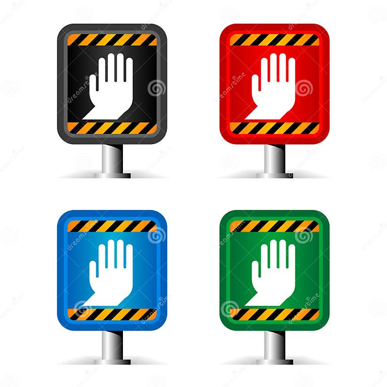 Color stop signs stock vector. Illustration of fence - 20522401