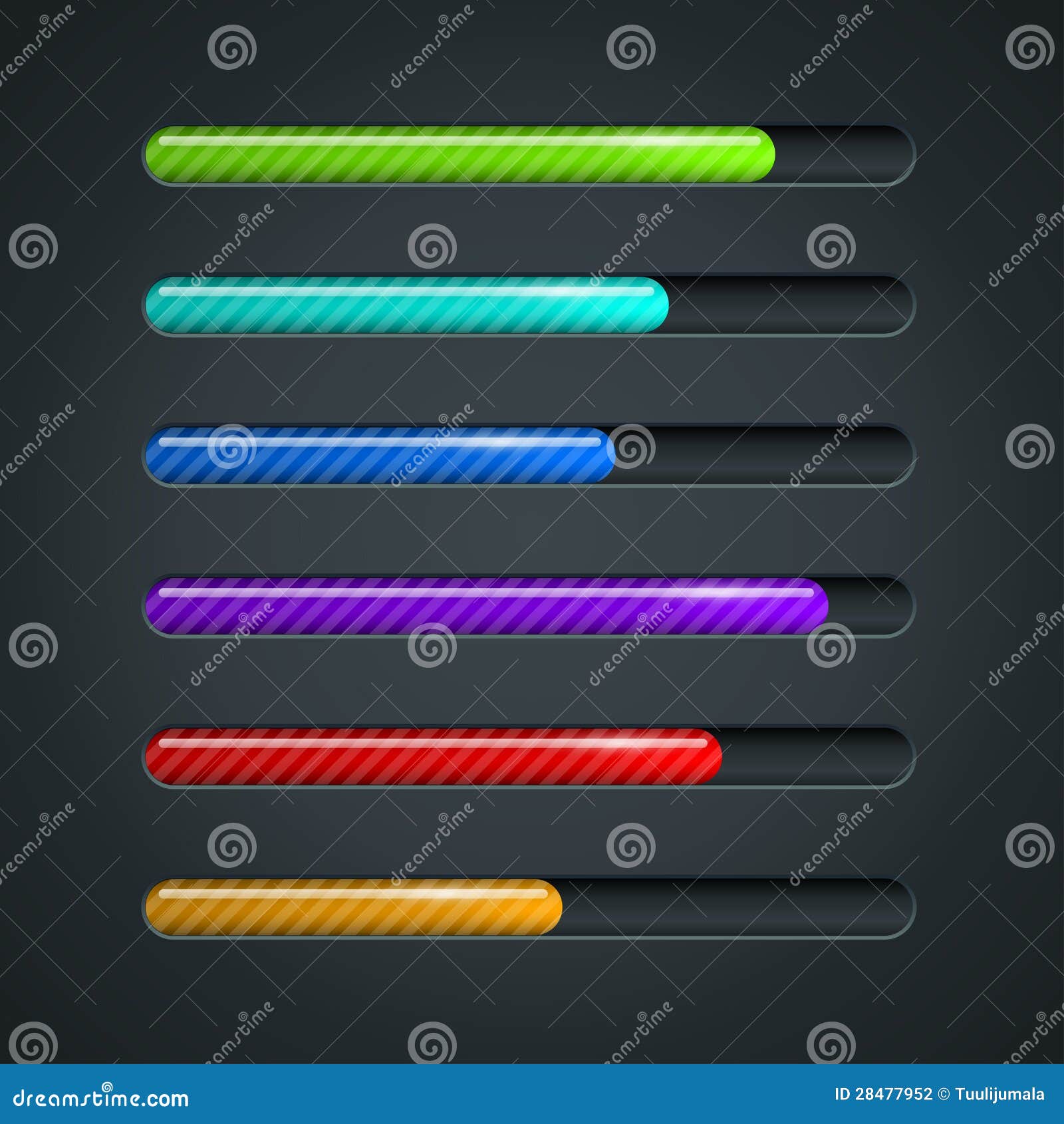 Color striped progress bar stock vector. Illustration of downloading ...