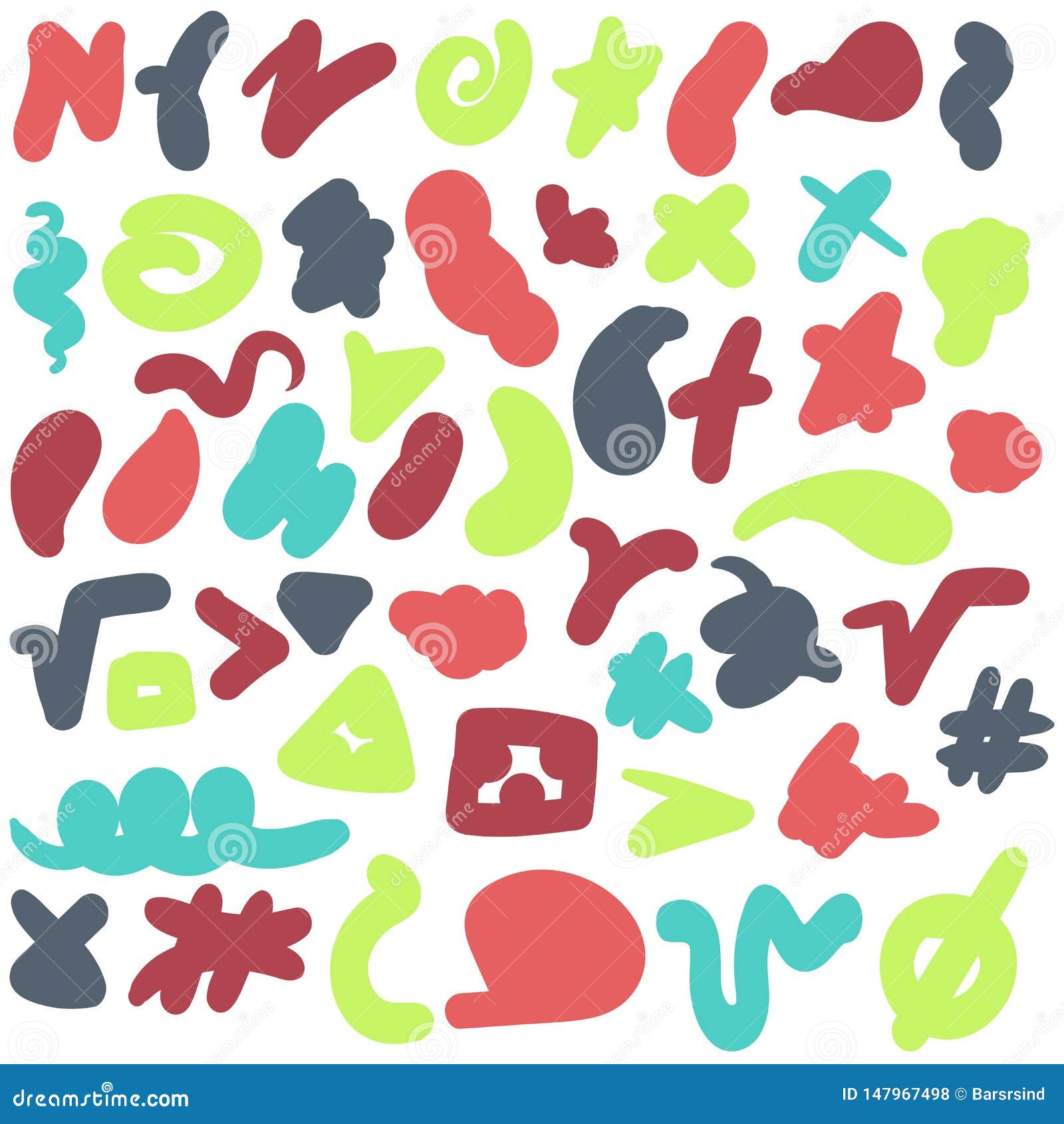 Color Strokes Hand Drawn Set Stock Vector - Illustration of abstract ...