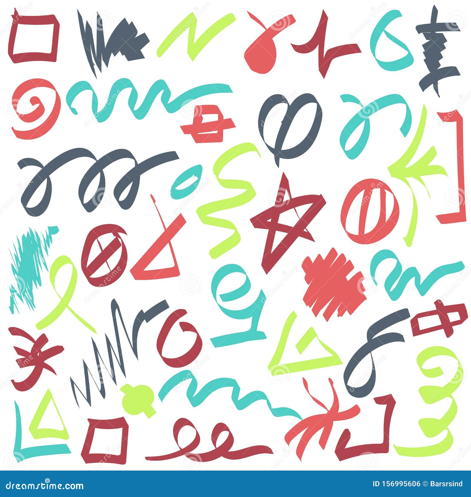 Vivid Scribbles Abstract Hand Drawn Pastel Illustration. Blue And ...