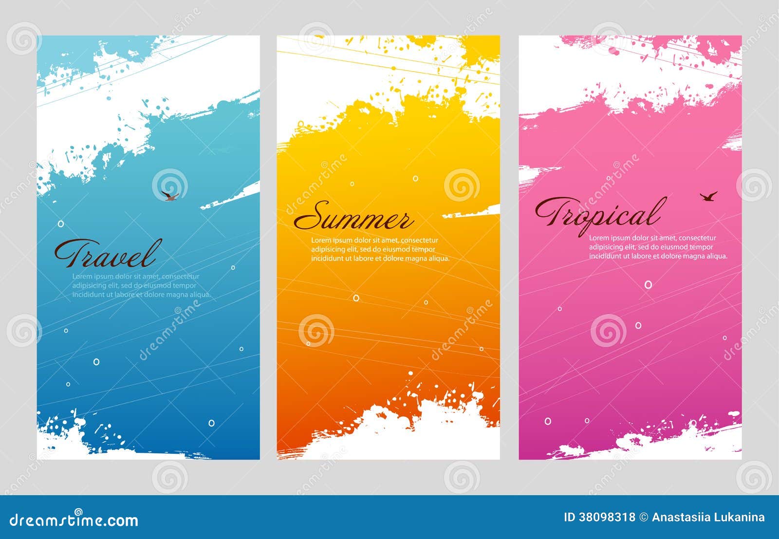 Color Summer Set with Splash Stock Vector - Illustration of dirty ...
