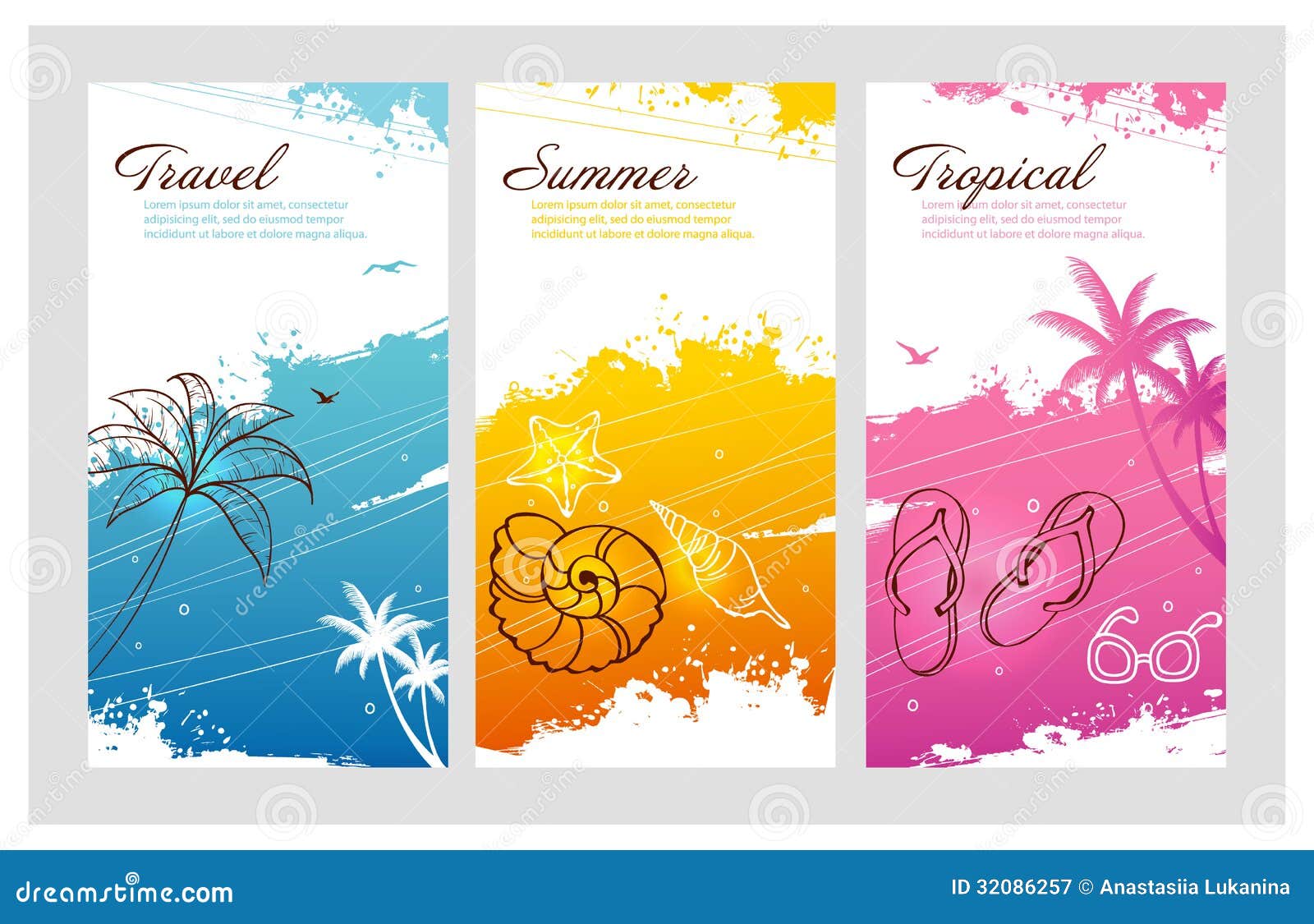 Color Summer Set with Splash Stock Vector - Illustration of nature ...