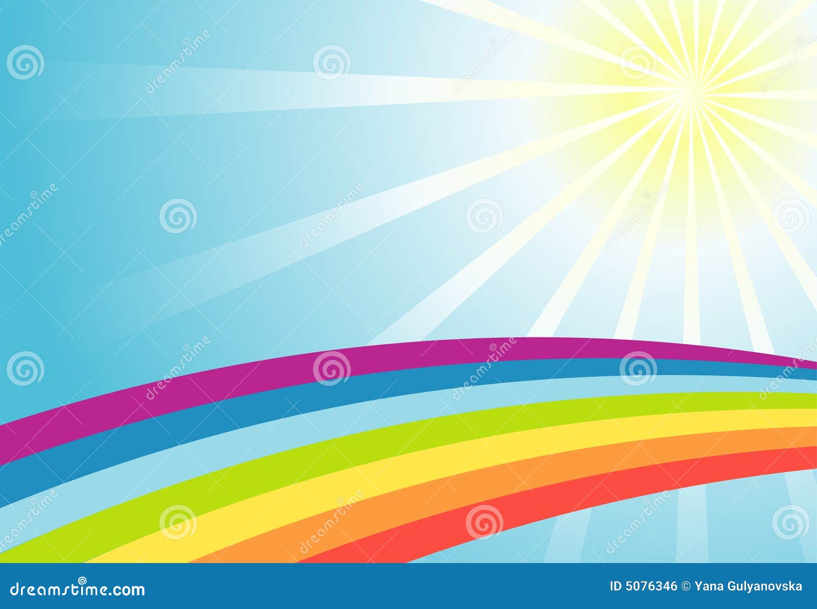 Color Sun Rainbow Background Stock Vector - Illustration of light, copy ...