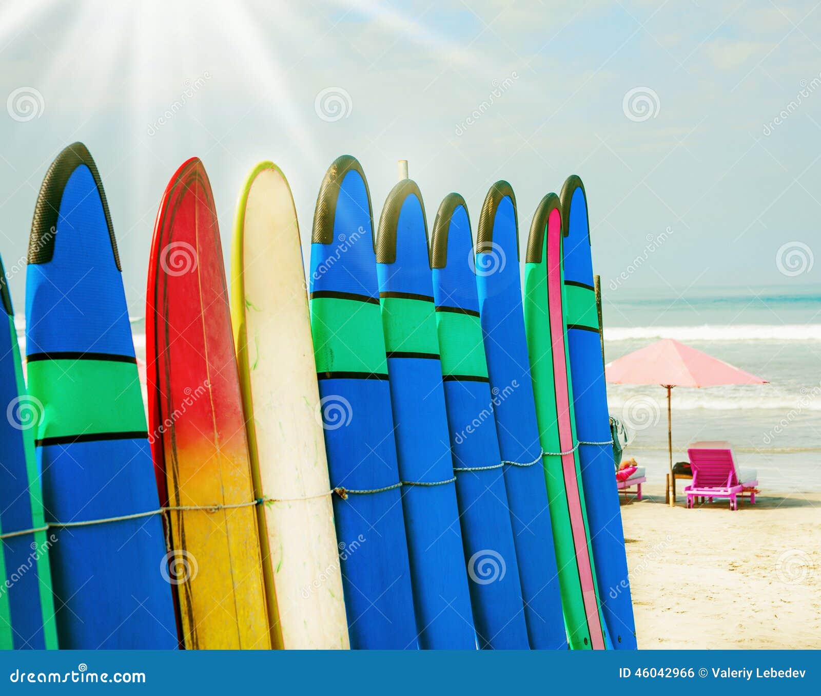 Color Surf Boards in a Stack by Ocean Stock Photo - Image of beach ...