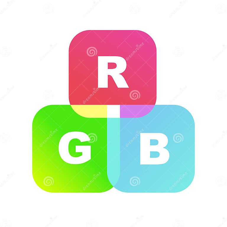 Color System of the RGB As Toy Cubes Stock Illustration - Illustration ...