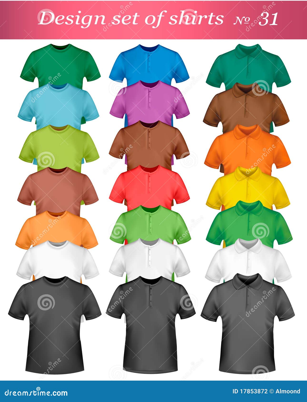 Color T-shirt Design Template. Stock Vector - Illustration of active ...