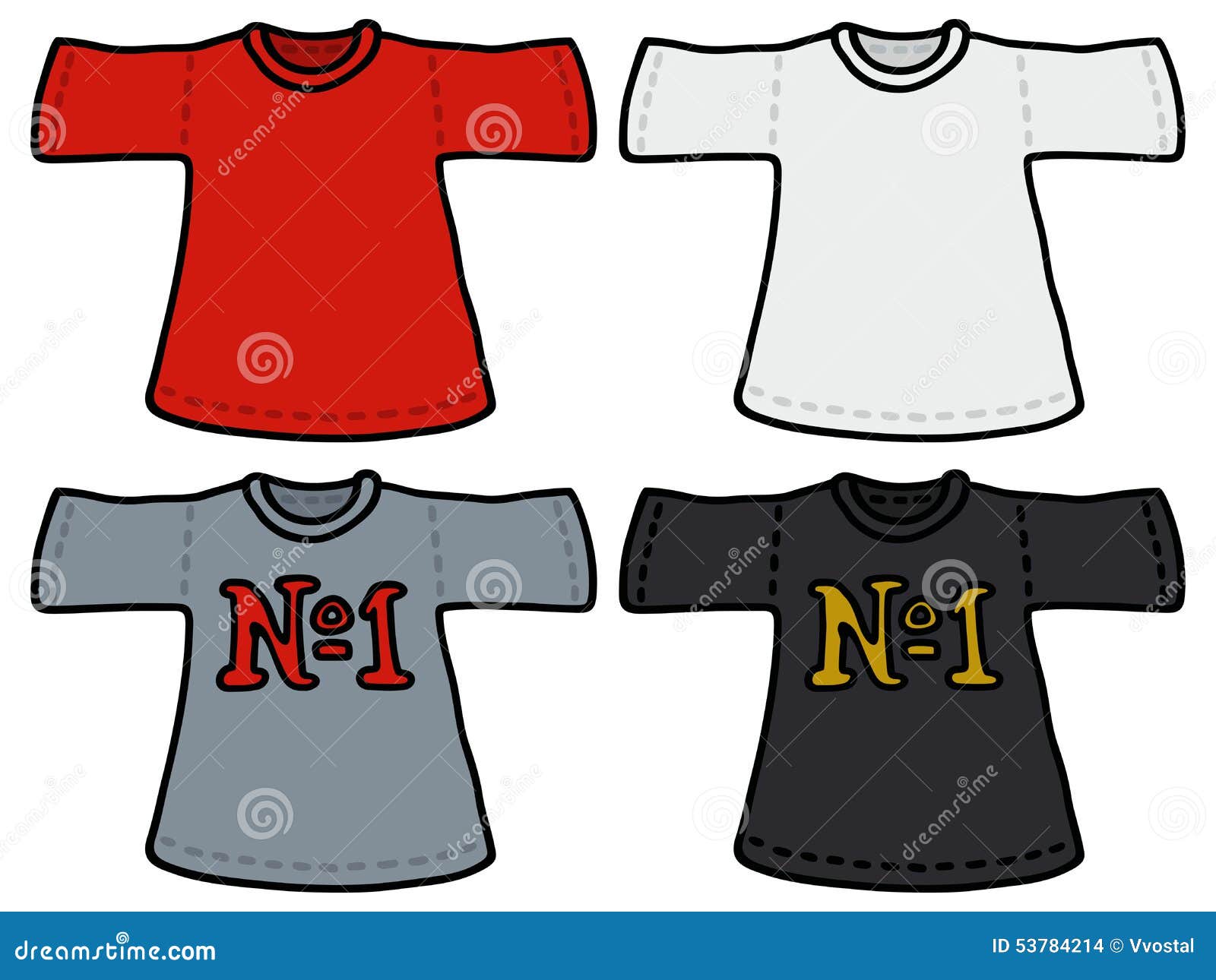 Color T-shirts stock vector. Illustration of white, cartoon - 53784214