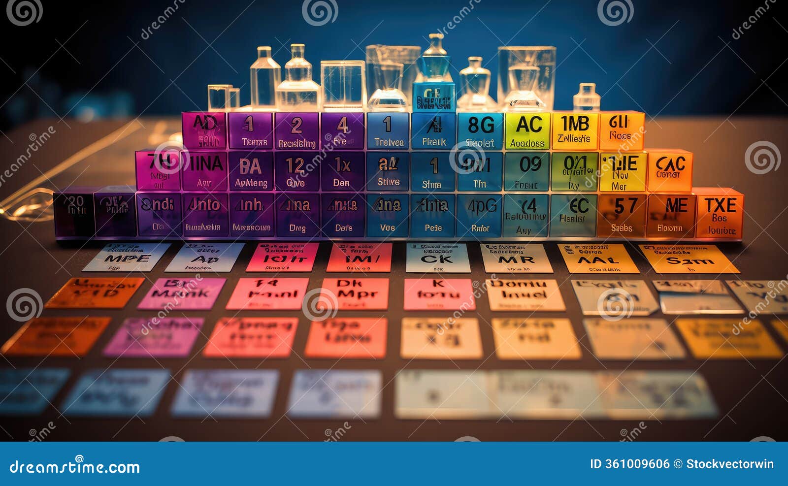 Color table of elements stock illustration. Illustration of metals ...