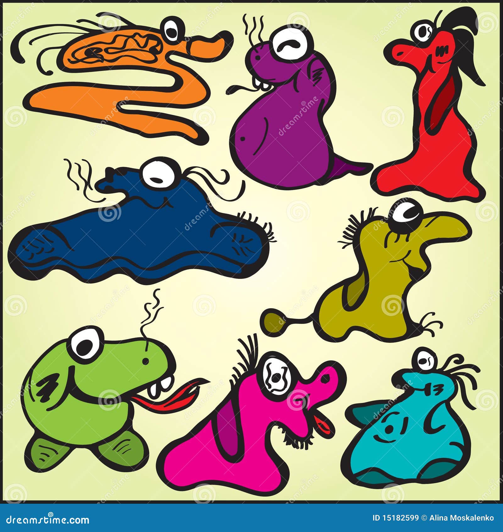 Color_tadpole_monsters stock vector. Illustration of eyes - 15182599