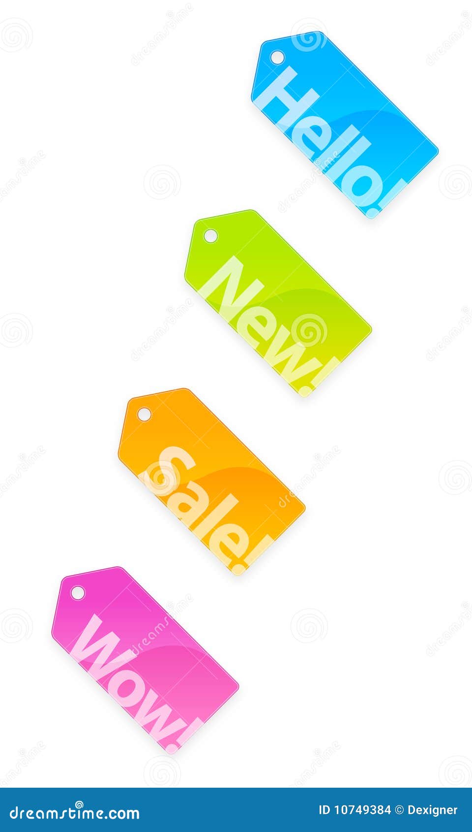 Color Tags stock vector. Illustration of colorful, pink - 10749384