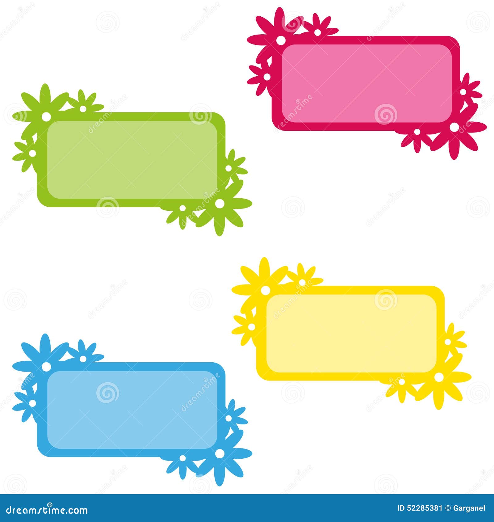 Color Tags with Flower Motive Stock Illustration - Illustration of ...